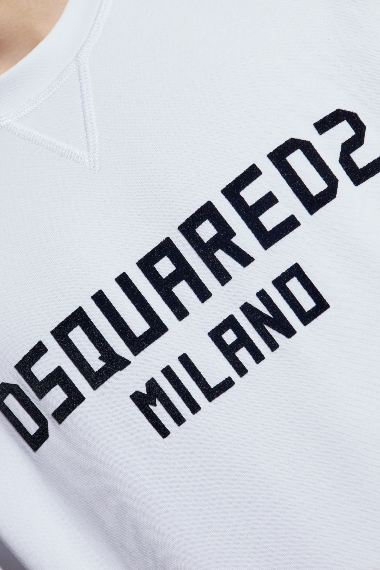 White Sweatshirt with logo and velvety finish Dsquared2 White Sweatshirt with logo and velvety finish Dsquared2